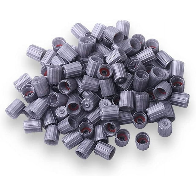 (Pack of 100) Plastic Gray Tire Valve Stem Caps TPMS Tire Cap Gray ...
