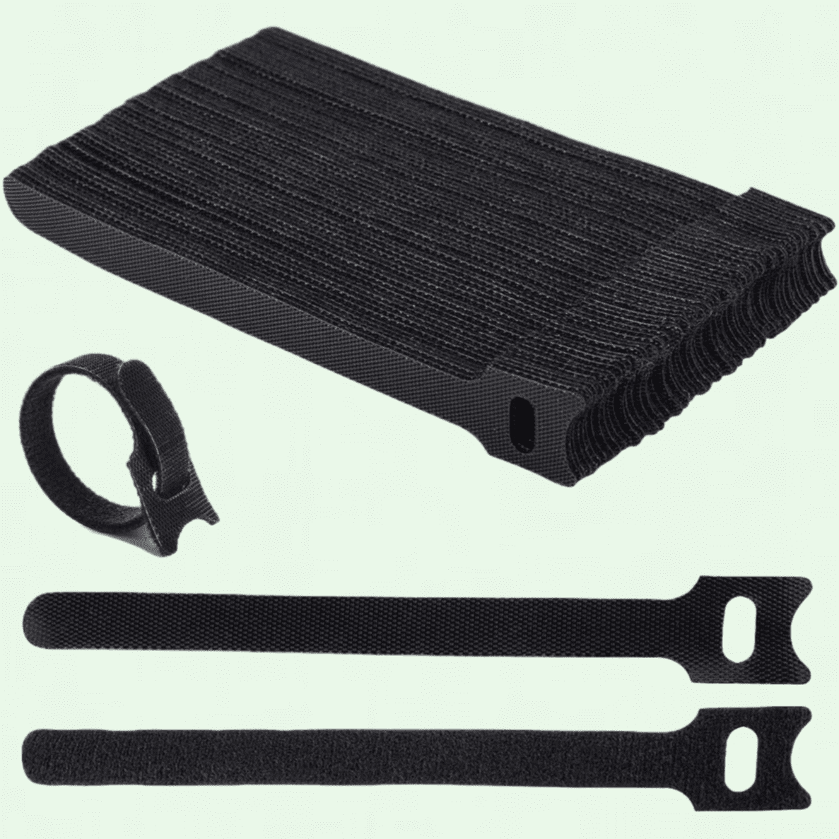 Pack of 100 Reusable Velcro Cable Ties, 150 x 12mm, Organize Cords and ...