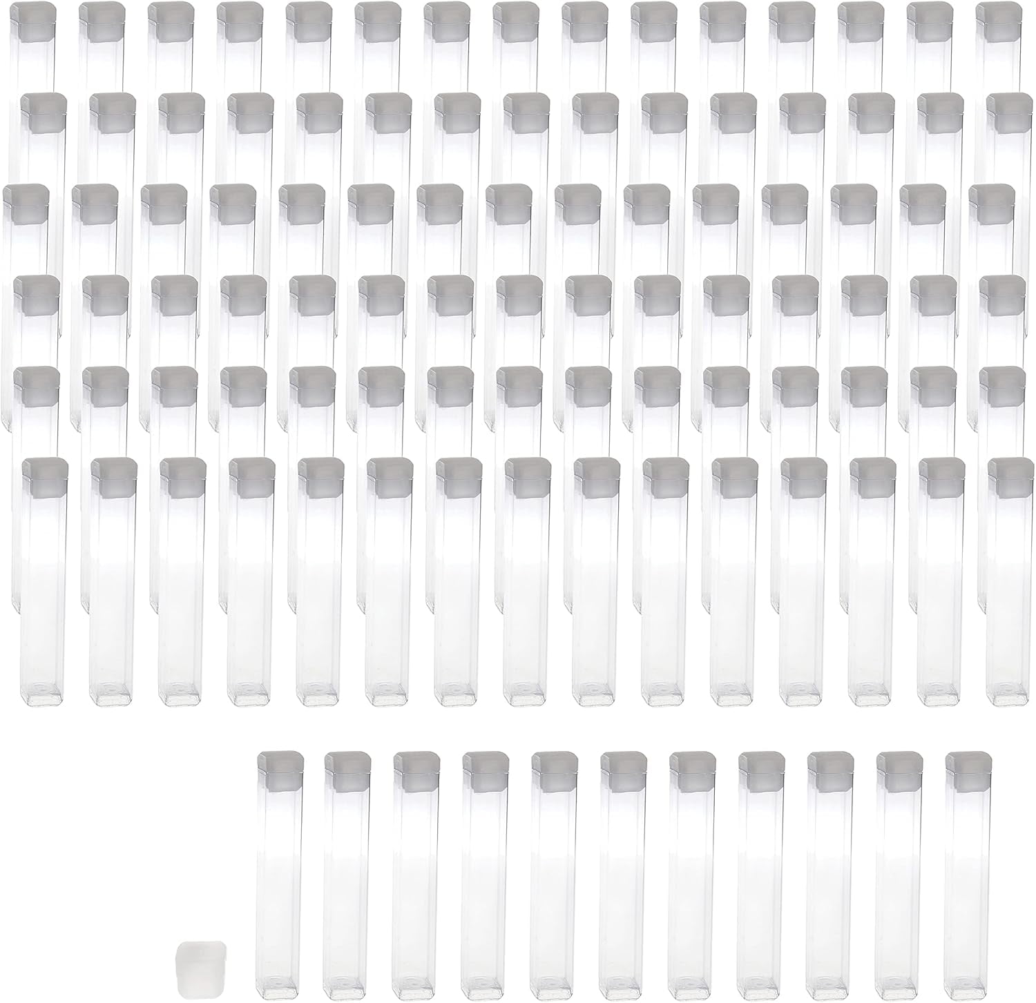 The Beadsmith Clear Plastic Tubes - 3 x .5 Inch Square Tubes - Flat ...