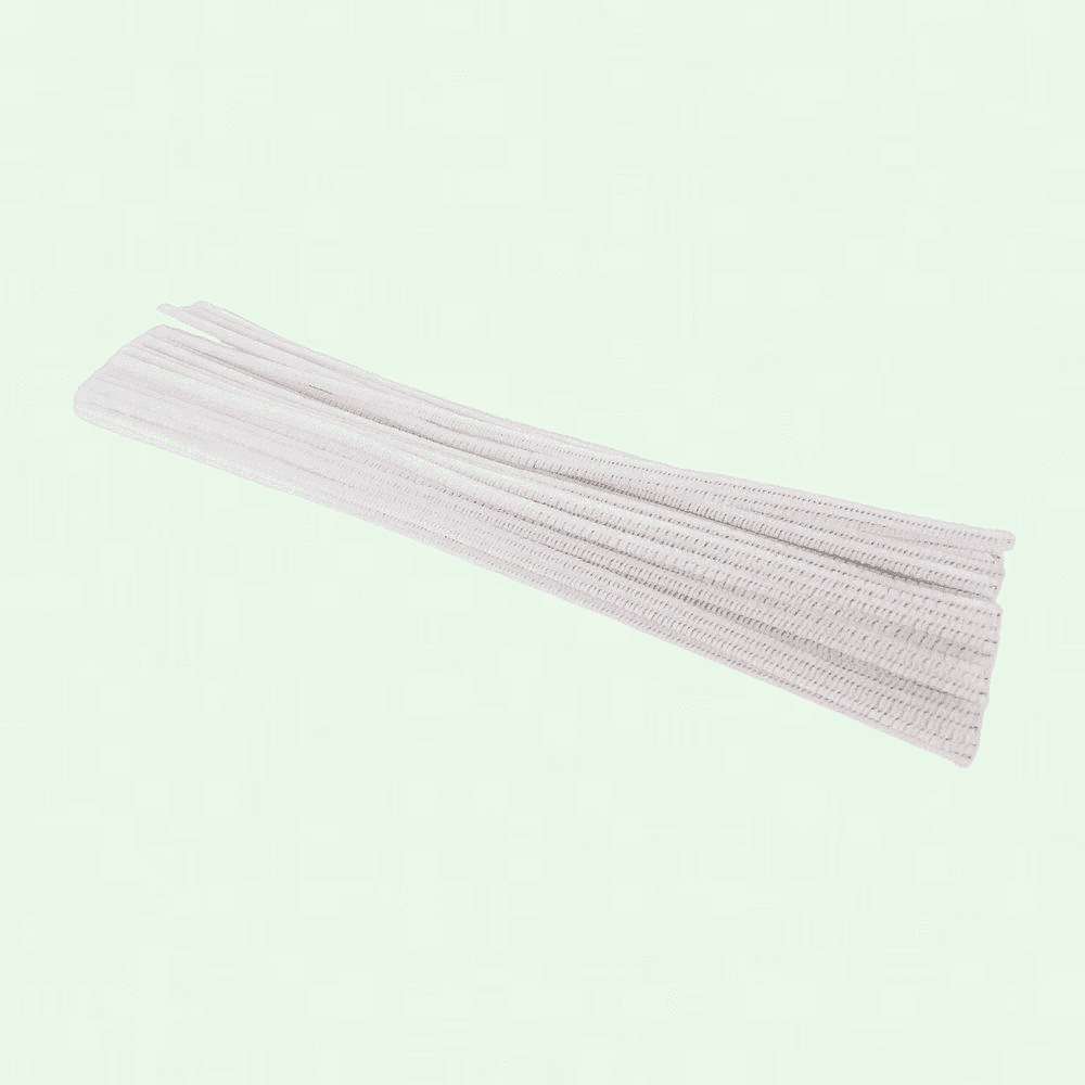 Pack of 100 White Chenille Stem Pipe Cleaners for Coloring and Crafts ...