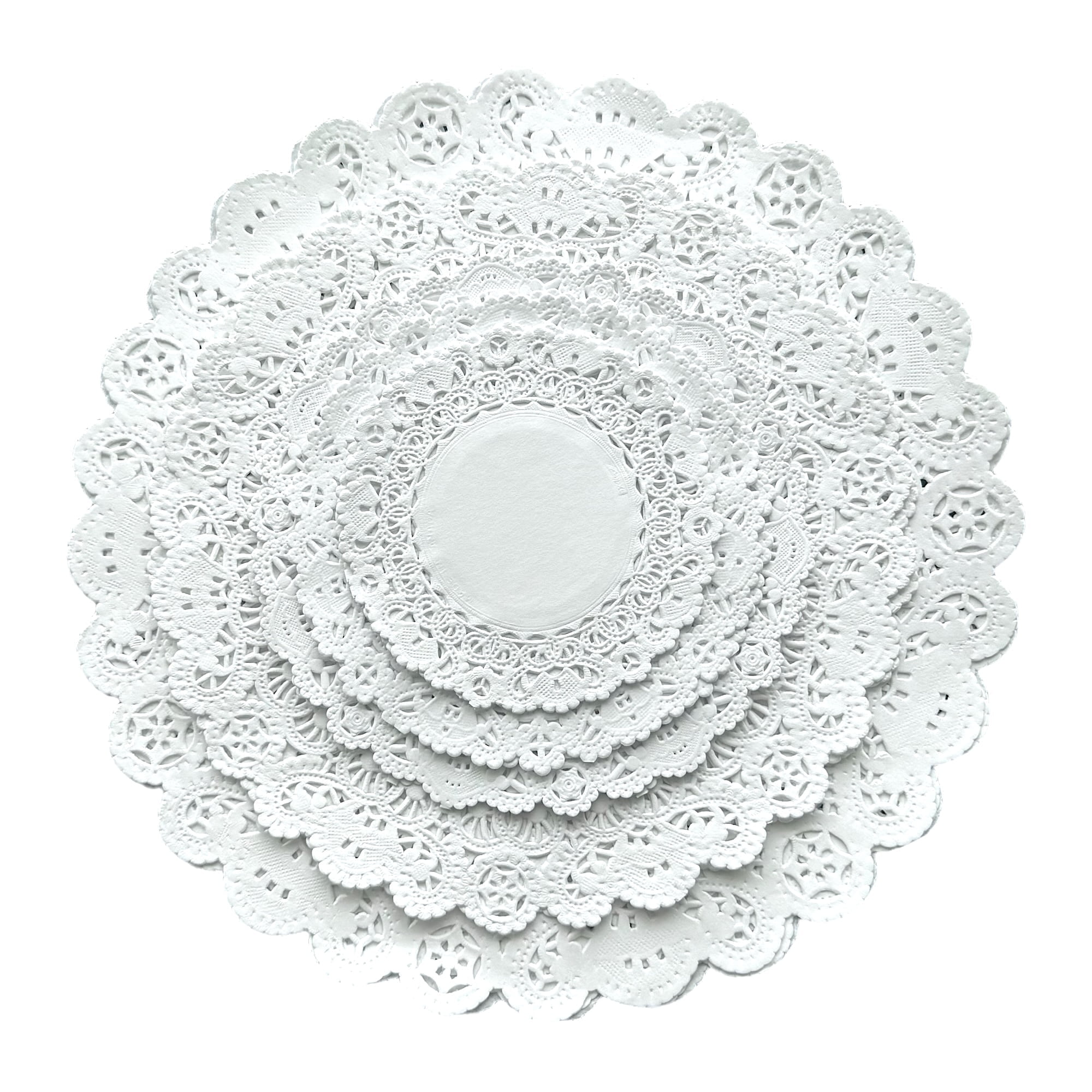 The Baker Celebrations 100 Count White Round Paper Lace Doilies - Combo ...
