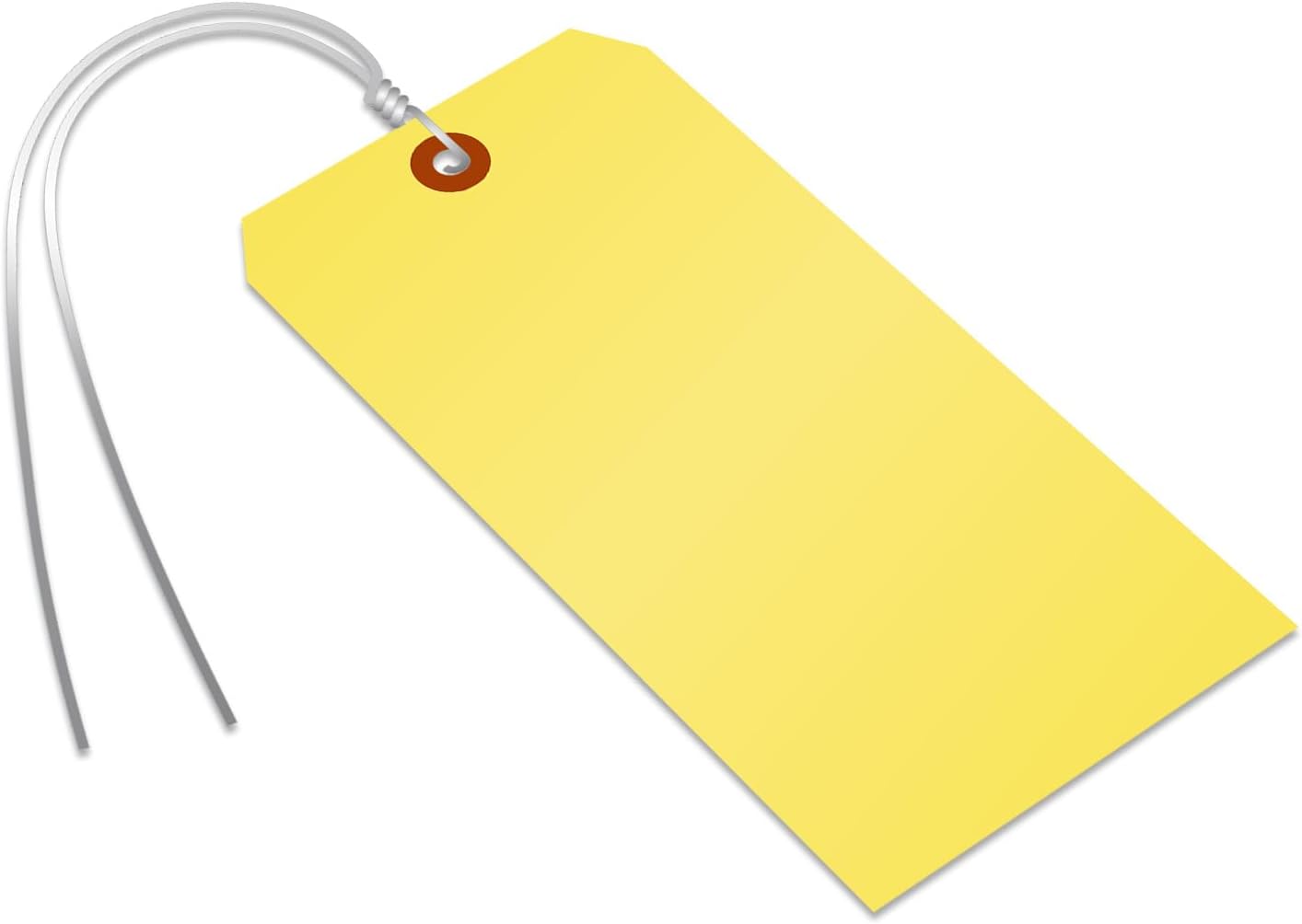 (Pack of 100) Yellow Plastic Tags with Wires, 6.25 x 3.125 inch, Metal ...