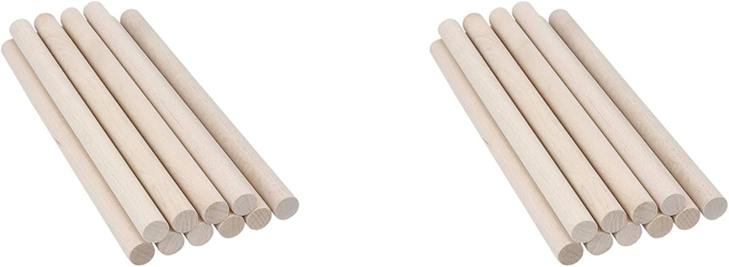 Pack of 100 dowel rods, unfinished dowels, solid rods for crafts ...