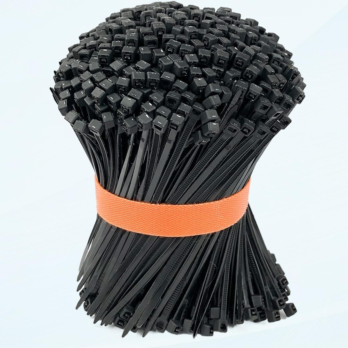 Pack of 1000 Black Plastic Cable Ties 100mm x 2.5mm Small Premium Nylon ...