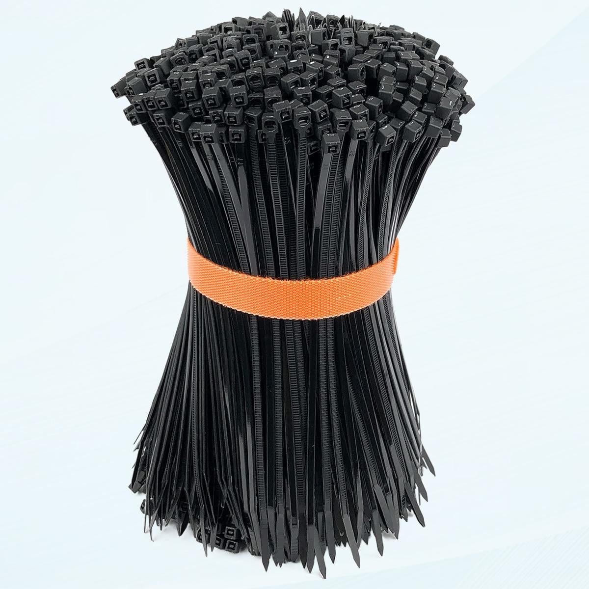 Pack of 1000 Black Plastic Cable Ties 150mm×2.5mm Small Premium Nylon ...
