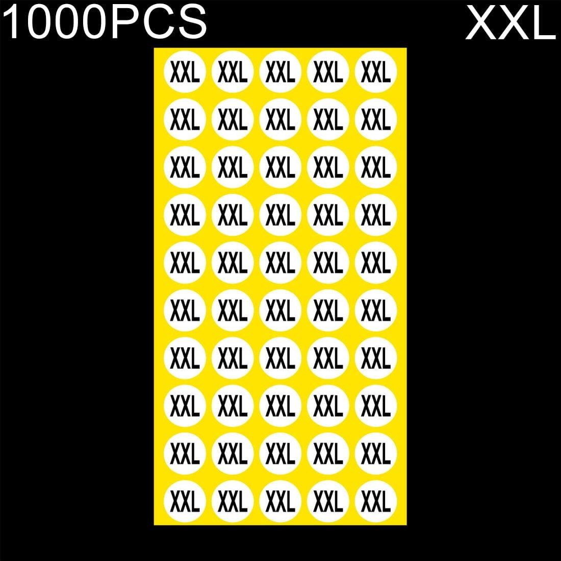 Pack of 1000 Clothing Size Stickers Round Self-Adhesive Size Labels ...