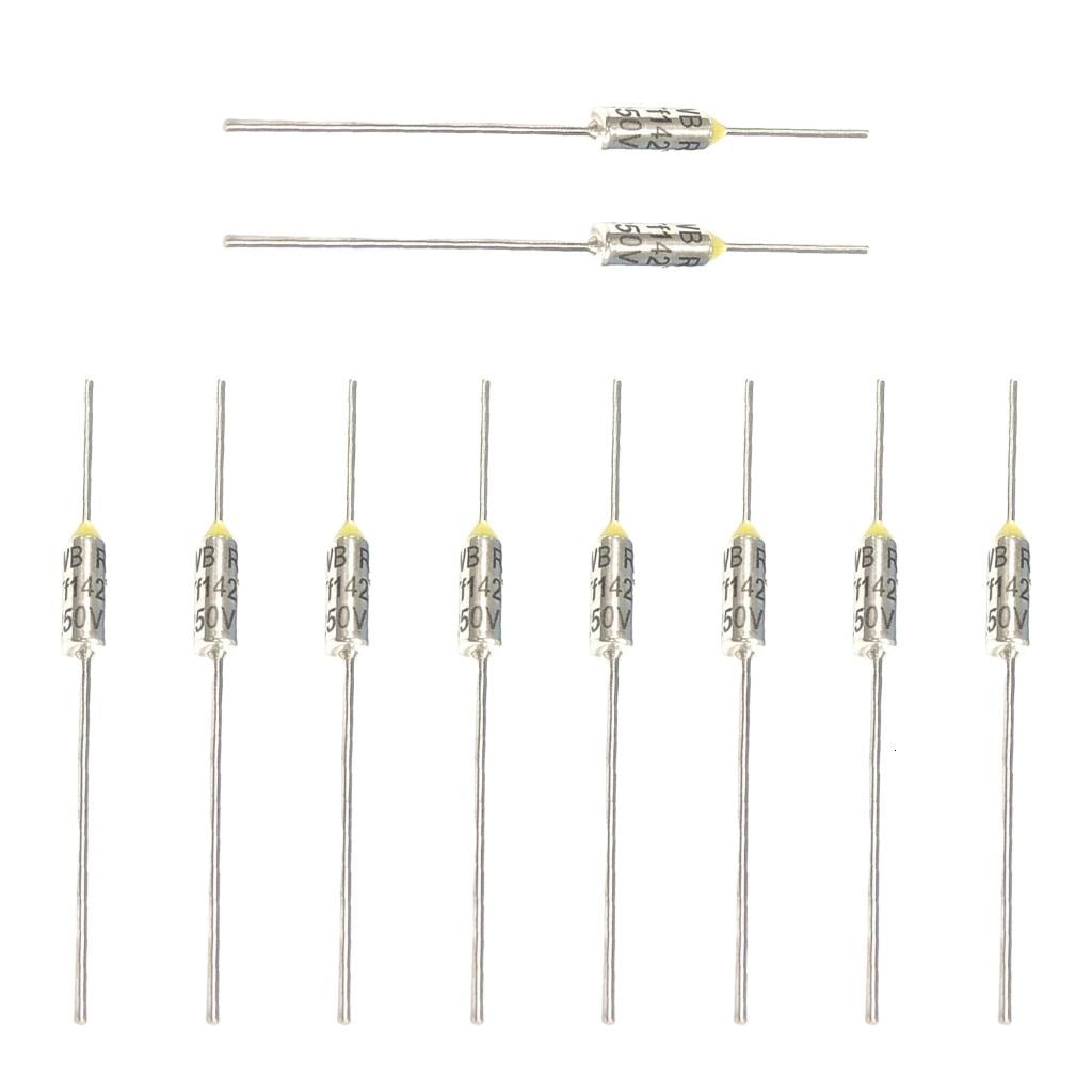 Pack of 10pcs Metal Thermal Cutoffs Thermal Fuses for Motor Transform ...