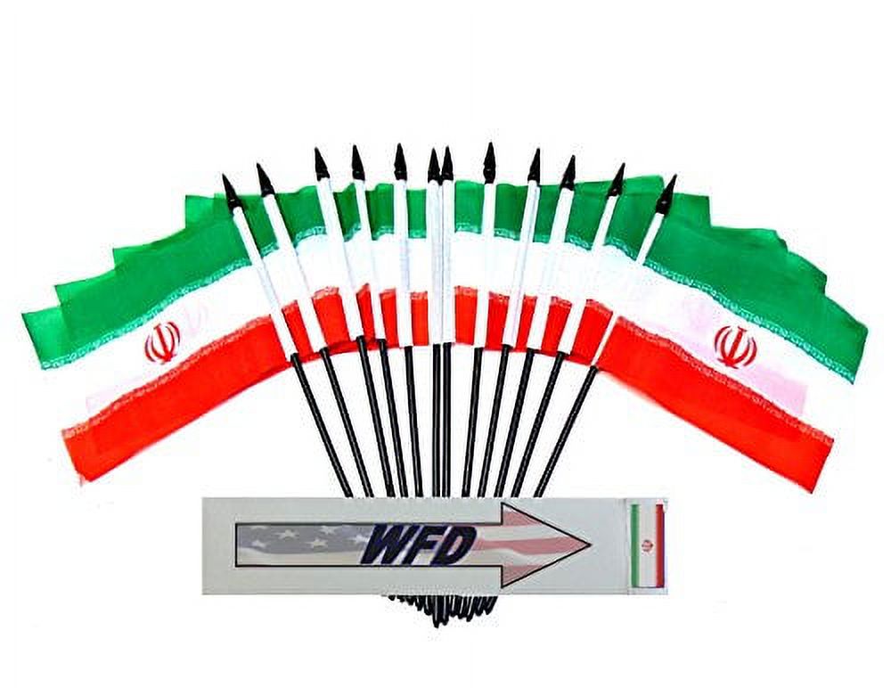 Pack of 12 4"x6" Iran Polyester Miniature Desk & Little Table Flags, 1 ...