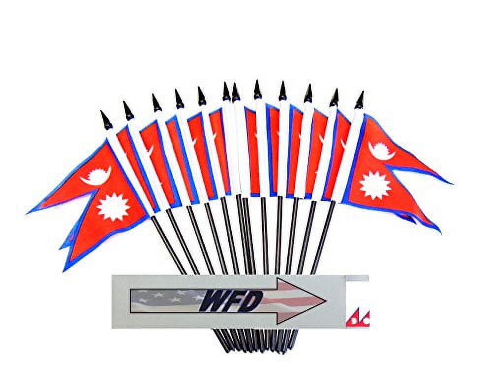 Pack of 12 4"x6" Nepal Polyester Miniature Desk & Little Table Flags, 1 ...