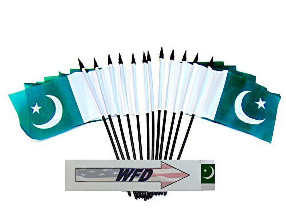 Pack of 12 4"x6" Pakistan Polyester Miniature Desk & Little Table Flags ...