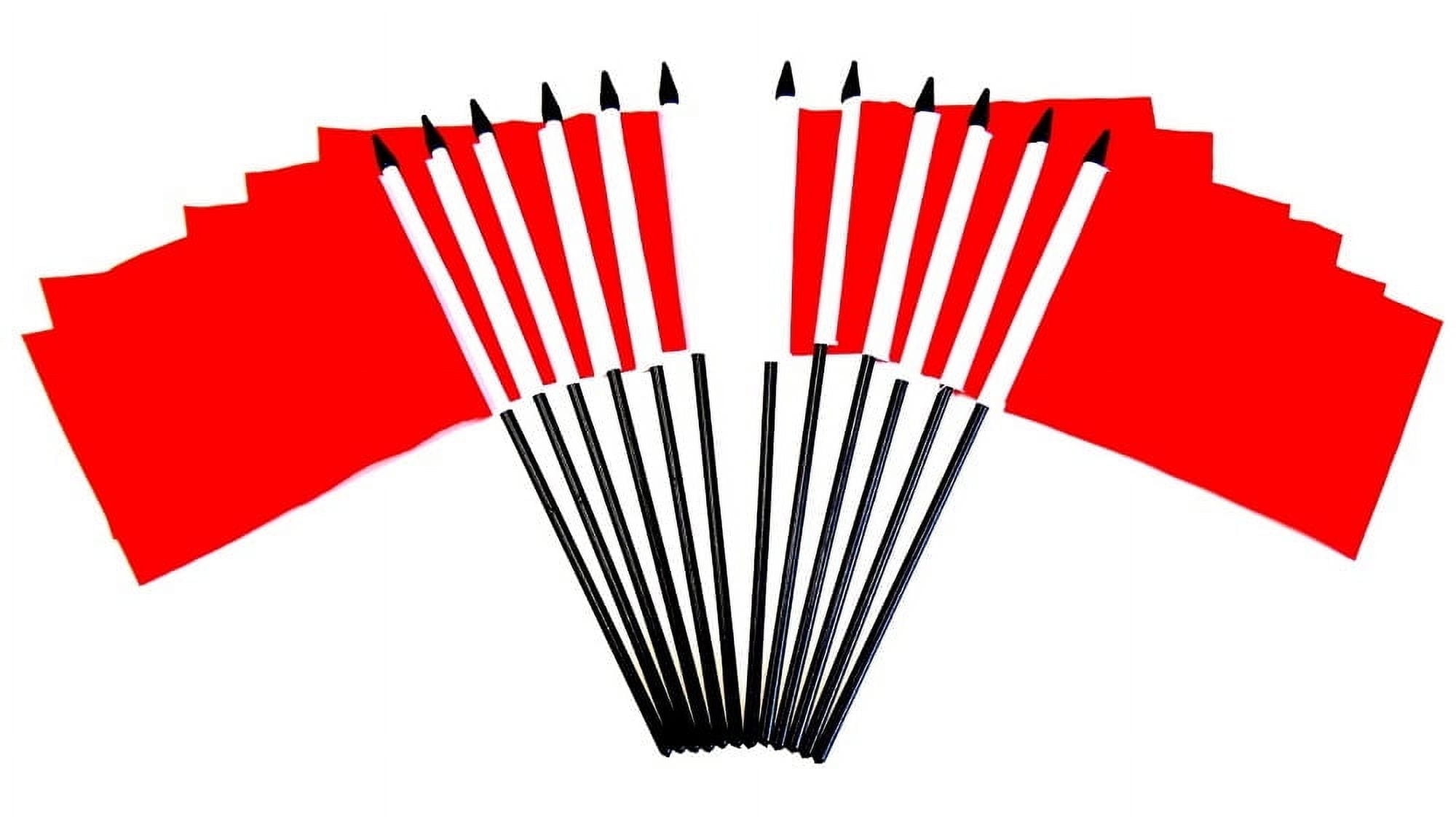 Pack of 12 Red Mini Flags – 4"x6" Polyester Desk & Hand Waving Set ...
