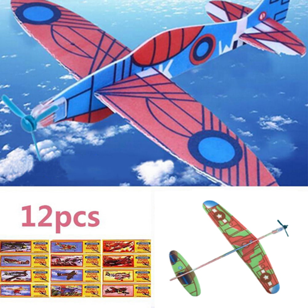 Pack of 12 8 Inch Bomber Airplane Gliders for kids, Foam Birthday Party ...