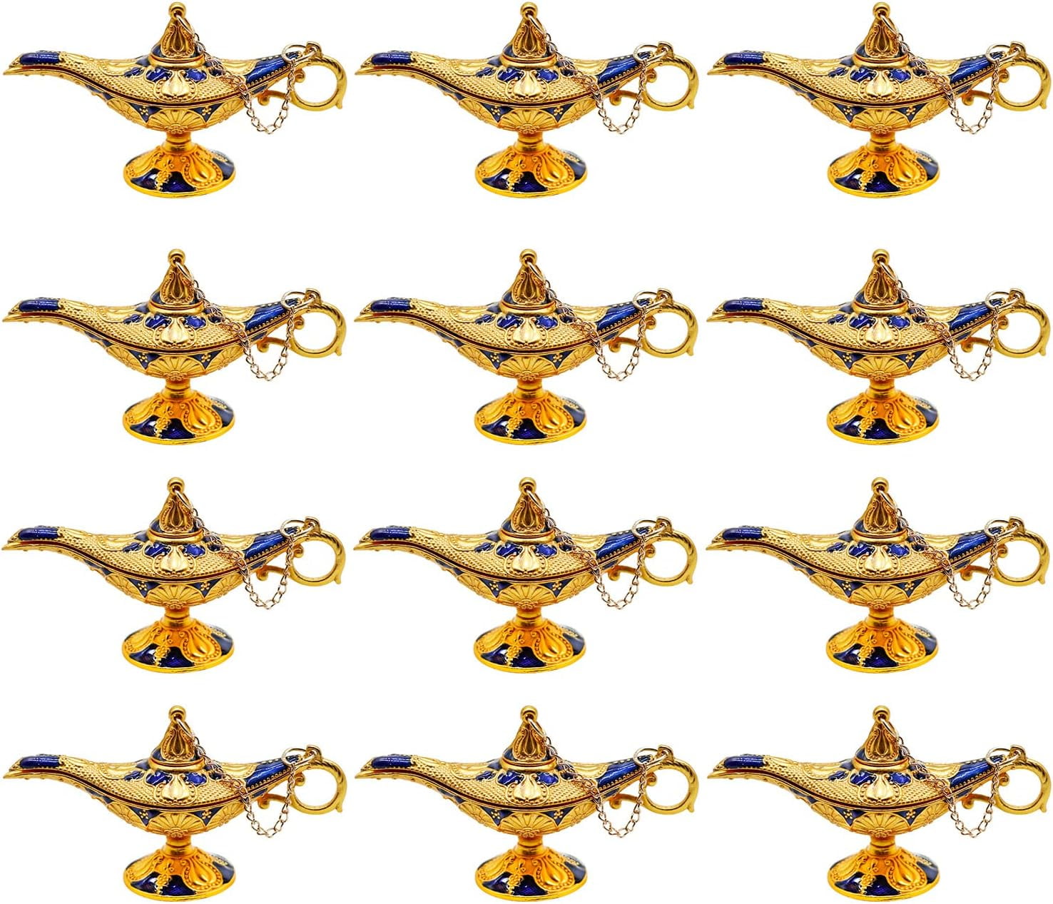 Pack of 12 Aladdin Magic Genie Lamps - Classic Vintage Magic Genie Light Costume Lamp for Home ...