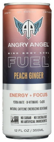 (Pack of 12) Angry Angel Energy Drink Peach Ginger 12 Fo - Walmart.com