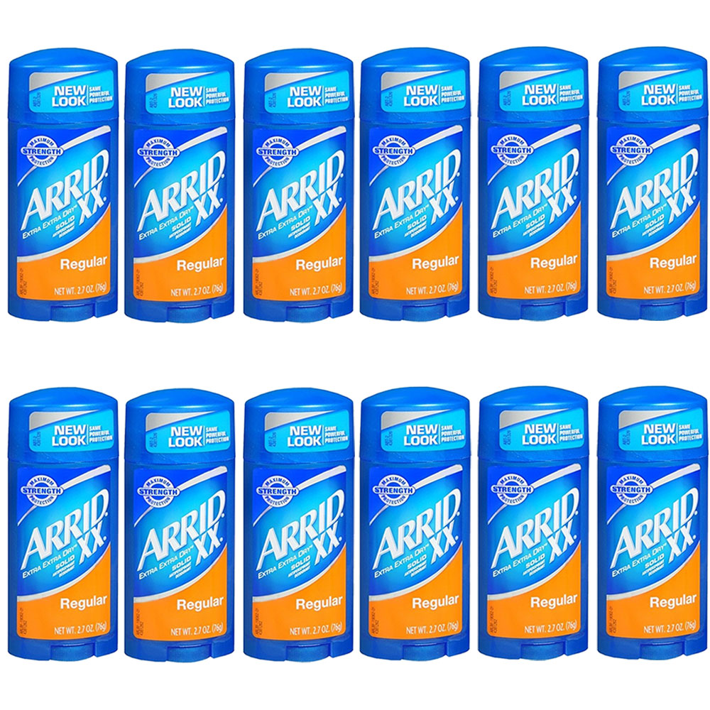 Pack of (12) Arrid XX Regular, Extra Extra Dry, Solid Antiperspirant ...