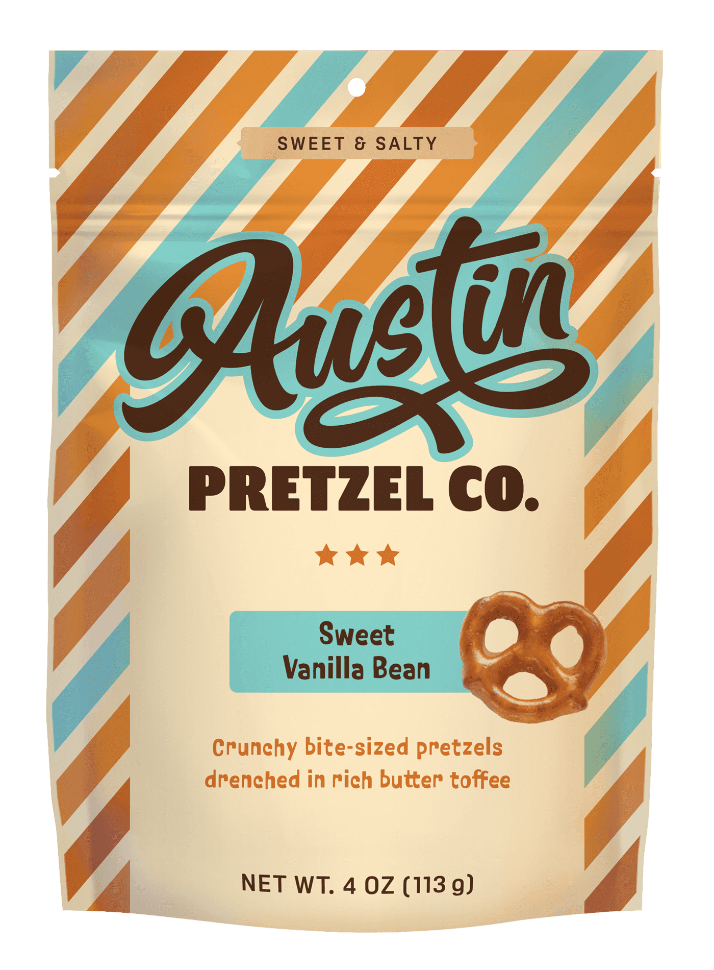 (Pack of 12) Austin Pretzel Co. Sweet Vanilla Bean Crunchy Bite-Sized ...
