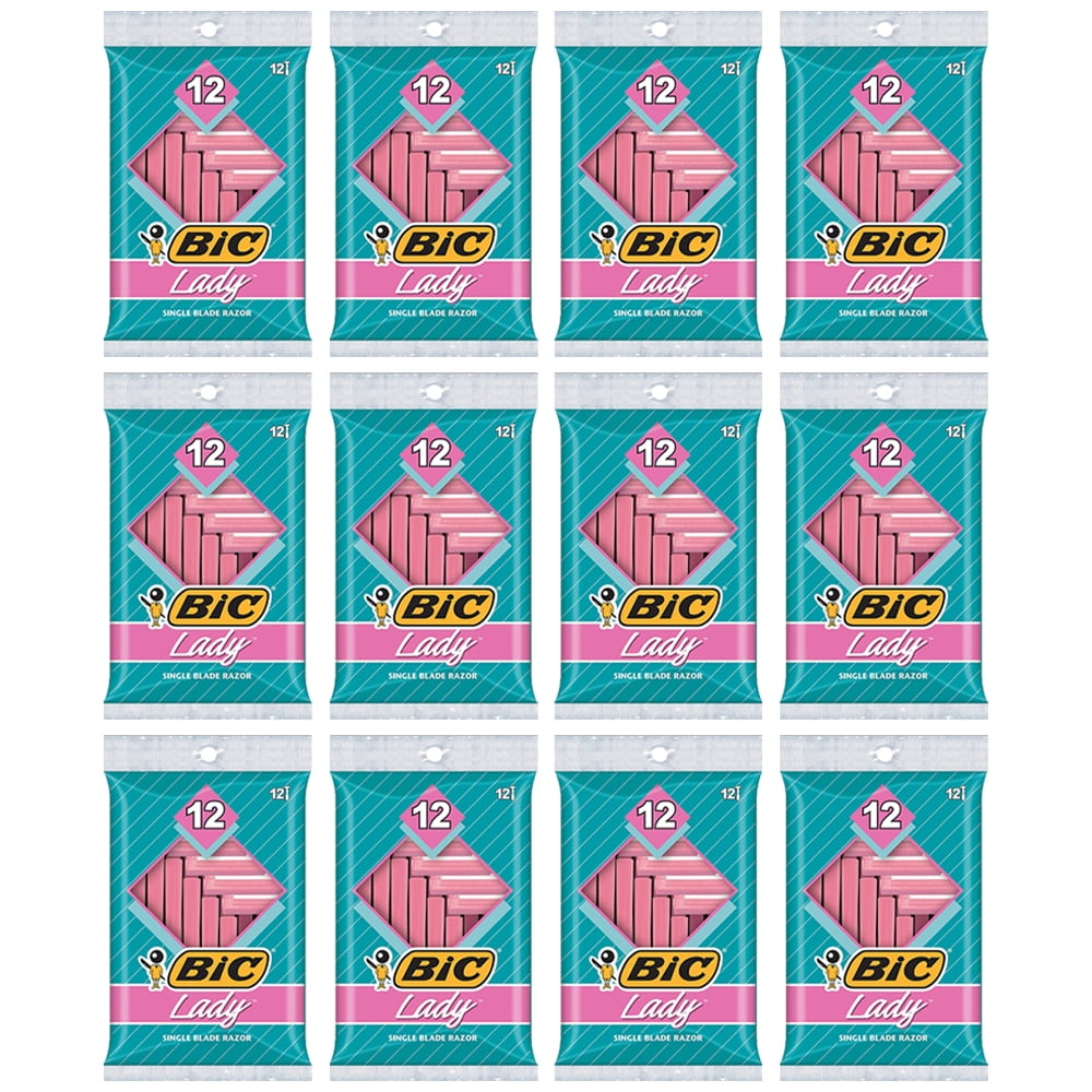 Pack of (12) BIC Lady Shaver Womens Disposable Razor, 12 Count ...