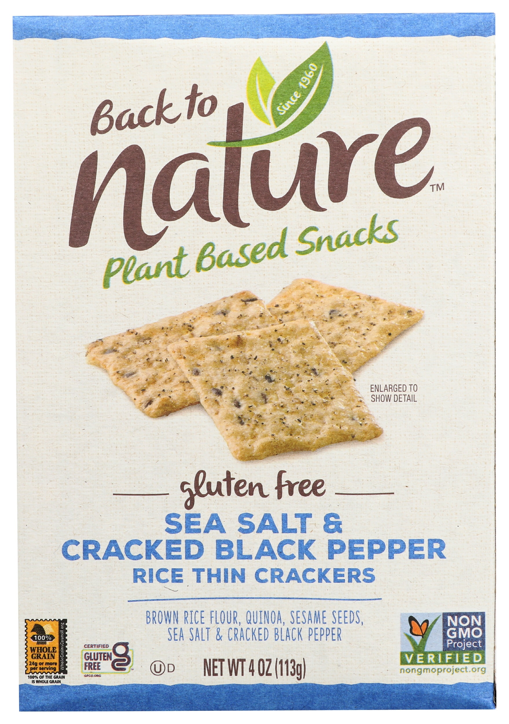 Pack of 12, Back To Nature Sea Salt & Cracked Black Pepper Rice Thin ...