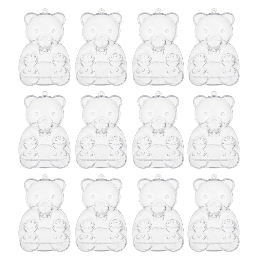 Pack of 12 Bear Shaped Candy Containers Sweets Holders Plastic Snacks ...