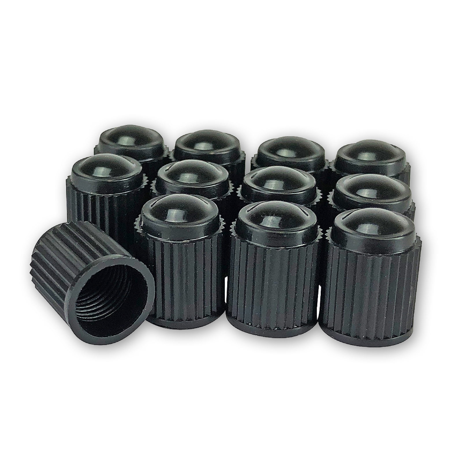 Pack of 12 Black Valve Stem Caps for Schrader Type Valve Stems on ...