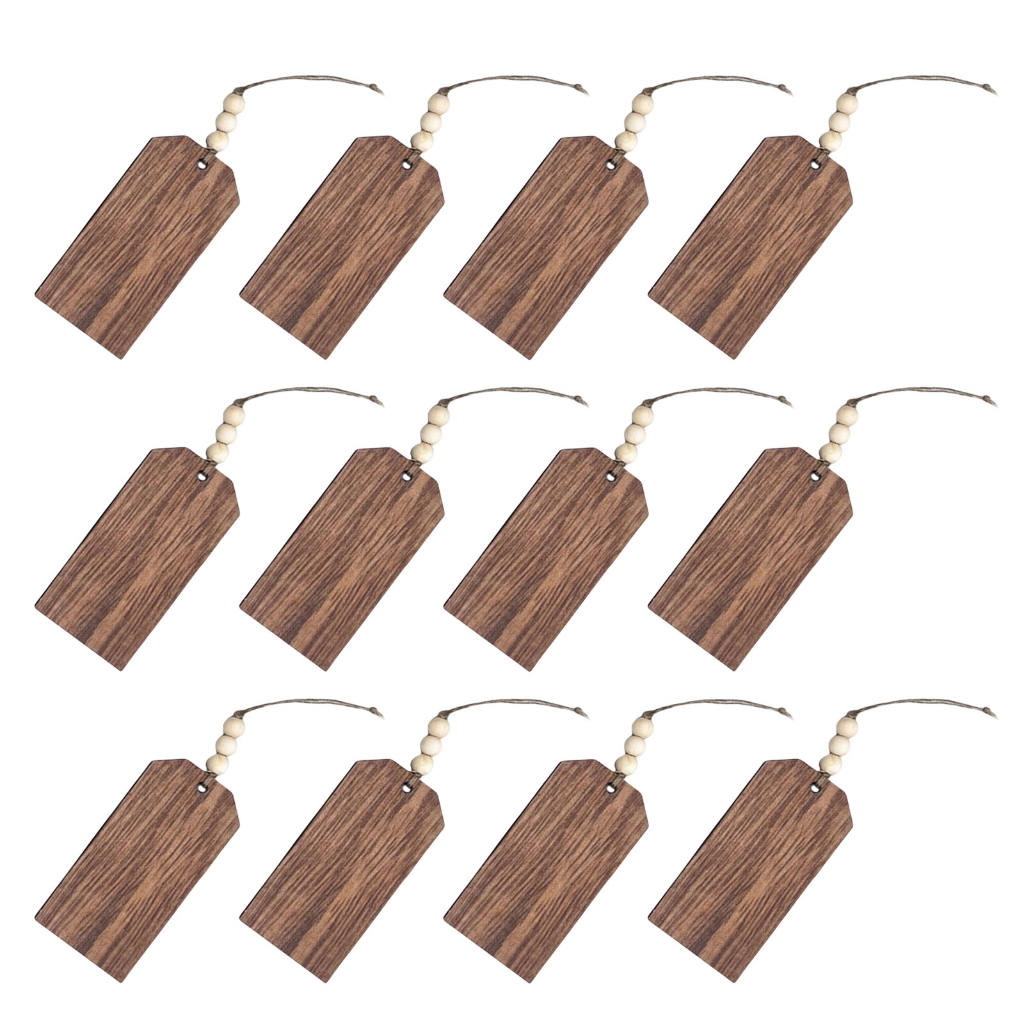 Pack of 12 Blank Wood Name Tagged Christmas Stocking Hanging Labels ...