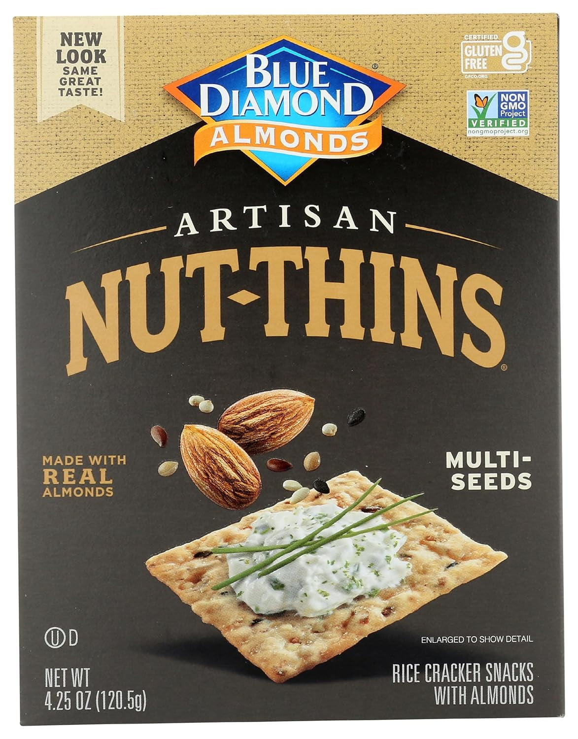 Pack of 12, Blue Diamond Nut-Thins Multi-Seed Artisan Crackers, 4.25 oz ...