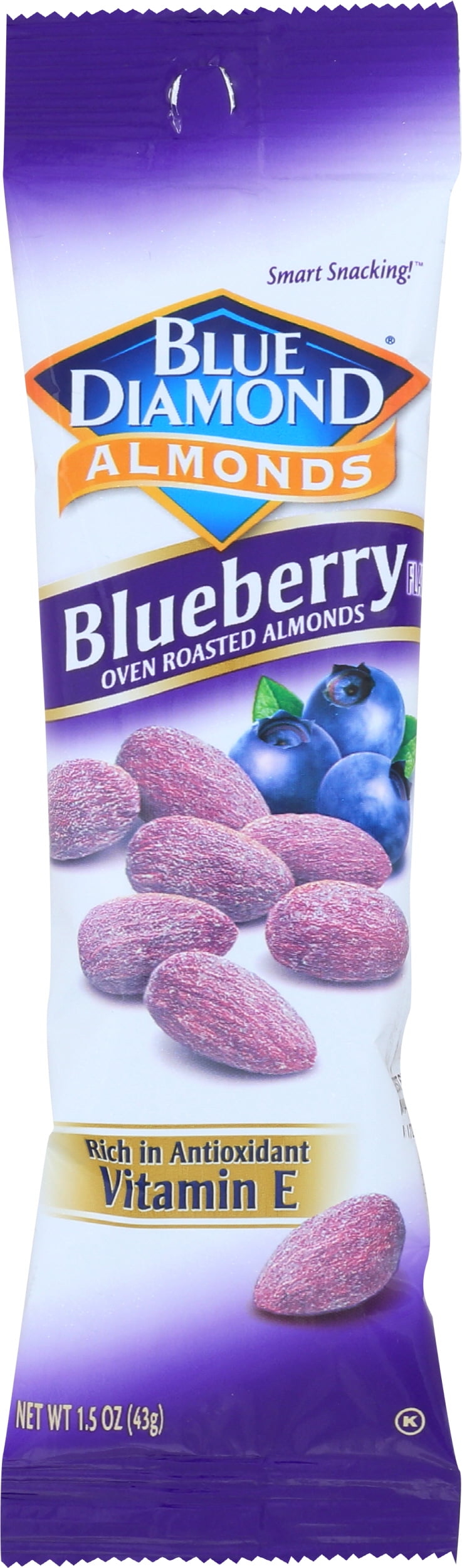 Pack of 12, Blue Diamond Oven Roasted Blueberry Almonds, 1.5 oz ...