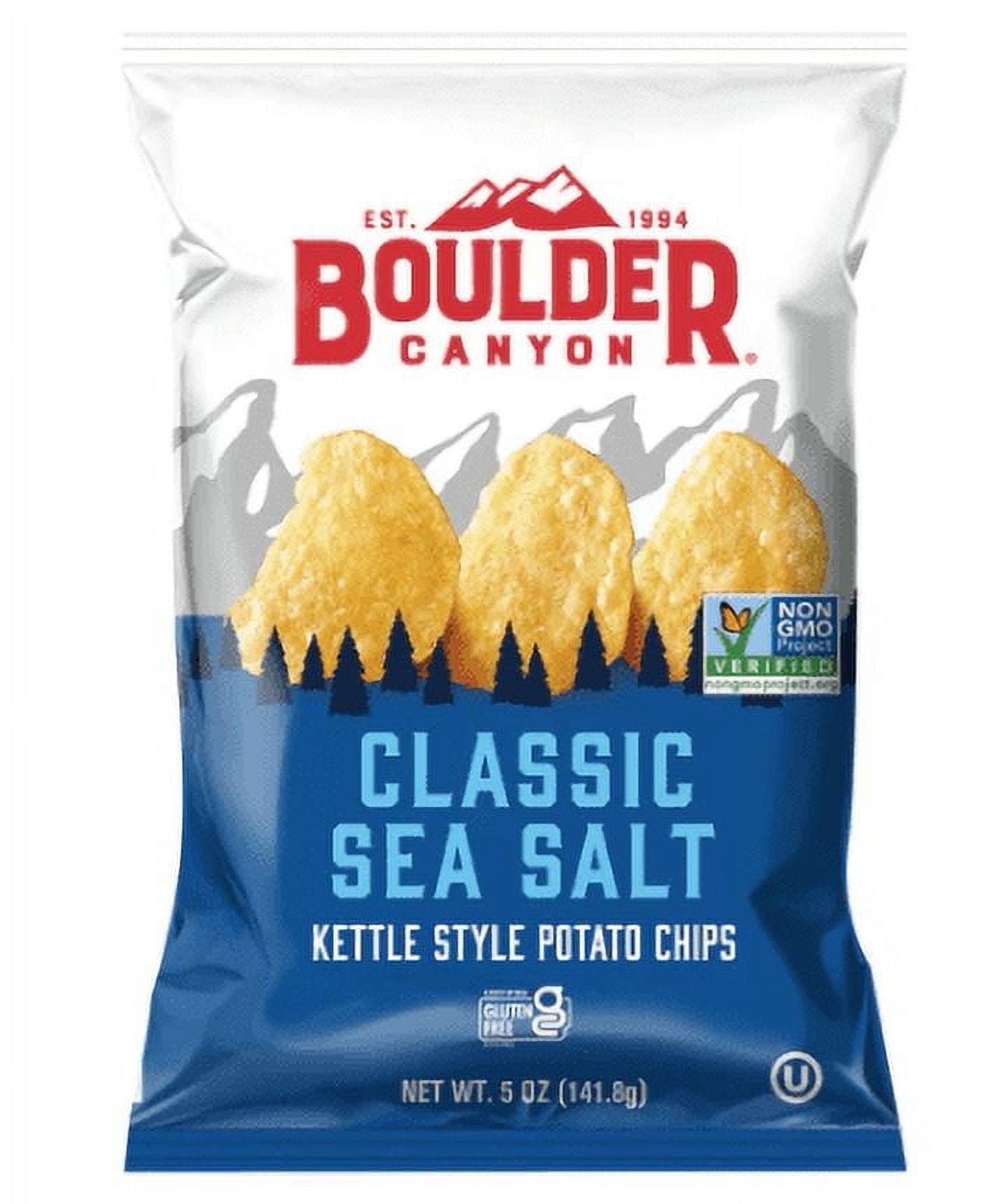 Pack of 12, Boulder Canyon Classic Sea Salt Kettle Chips, 5 oz ...