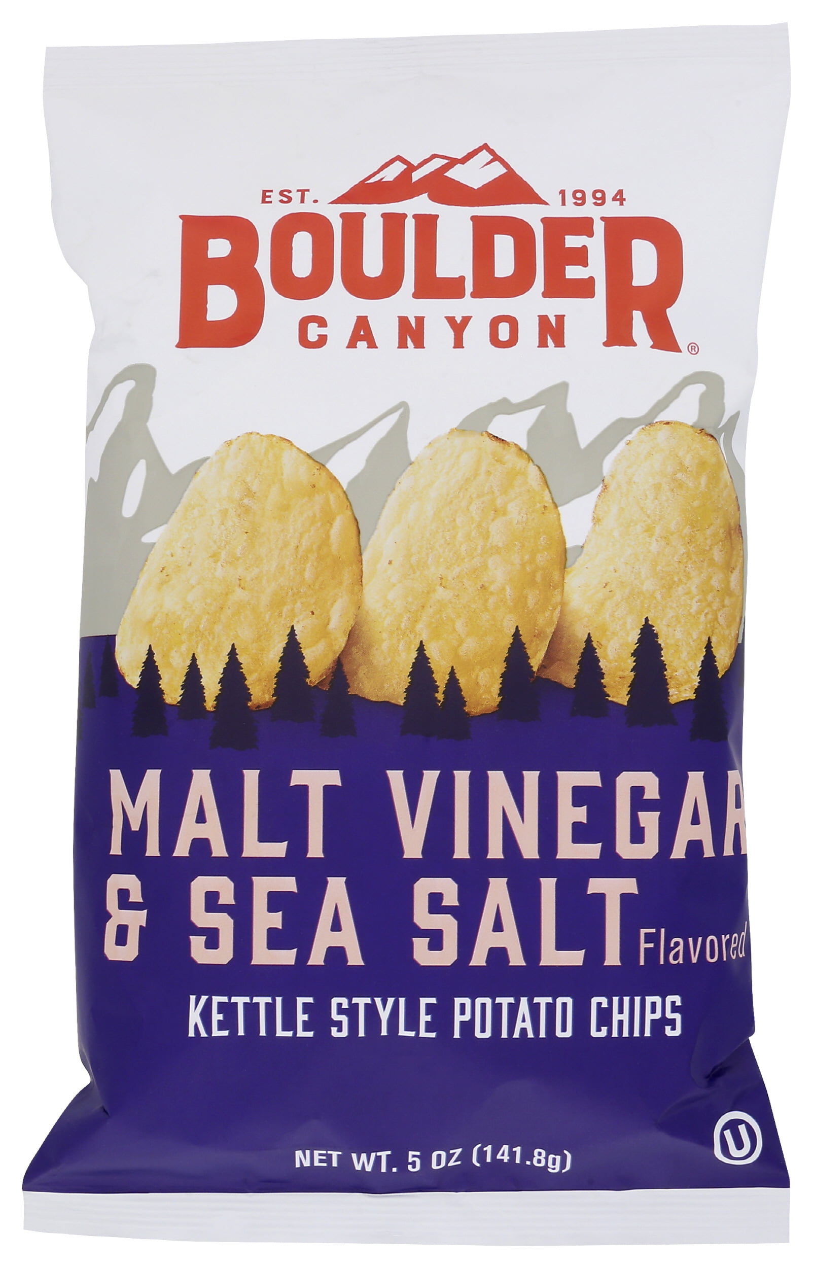 Pack of 12, Boulder Canyon Malt Vinegar & Sea Salt Kettle Chips, 5 oz ...