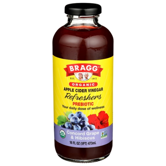 (Pack of 12) Bragg Beverage Apple Cider Grape Organic 16 fl oz ...