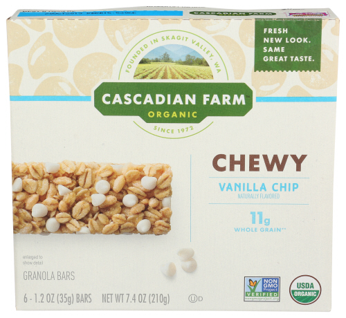 Pack of 12 Cascadian Farm Bar Granola Chewy Vanilla Chip 7.4 oz ...