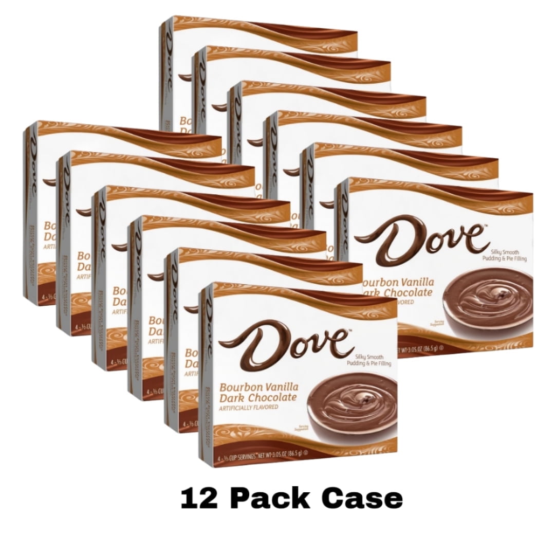 Pack of 12 (Case Pack) Dove Bourbon Vanilla Dark Chocolate Instant ...