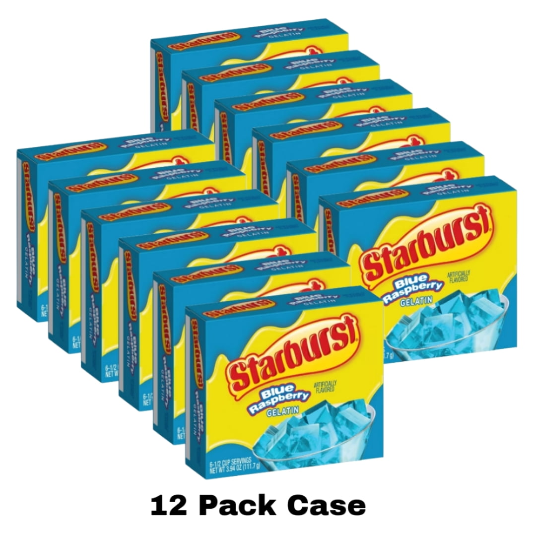 Pack of 12 (Case Pack) Starburst Blue Raspberry Gelatin Mix, 6 Servings ...