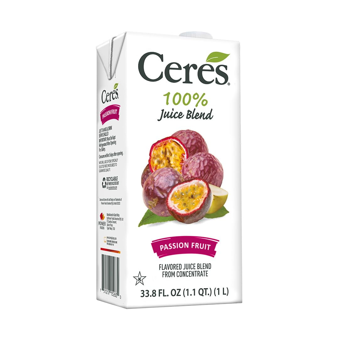 Pack of 12, Ceres 100% Passion Fruit Juice Blend, 33.8 fl oz - Walmart.com