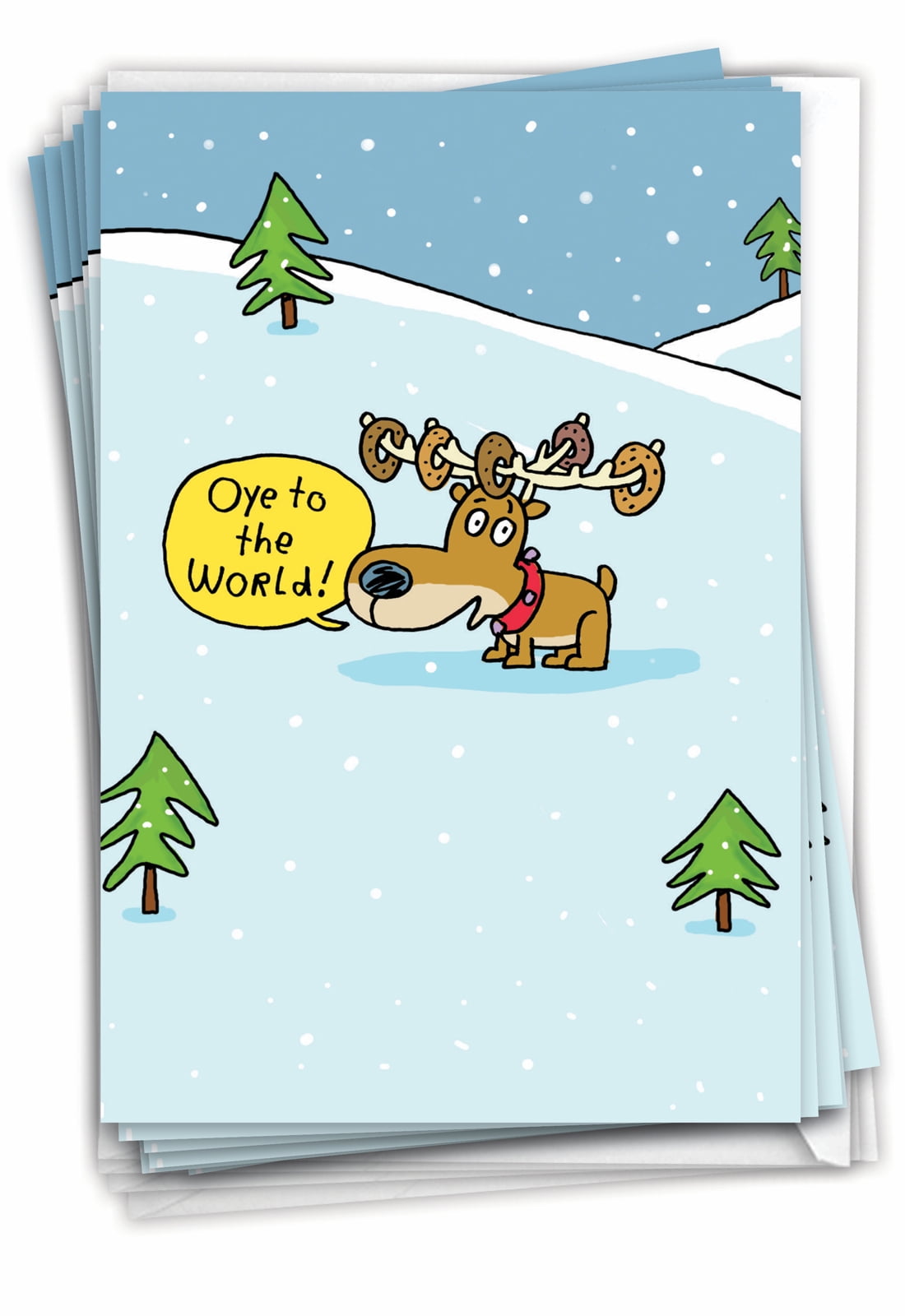 Pack of 12 Chanukah Greeting Cards (1 Design, 12 Cards) - Oye to the ...