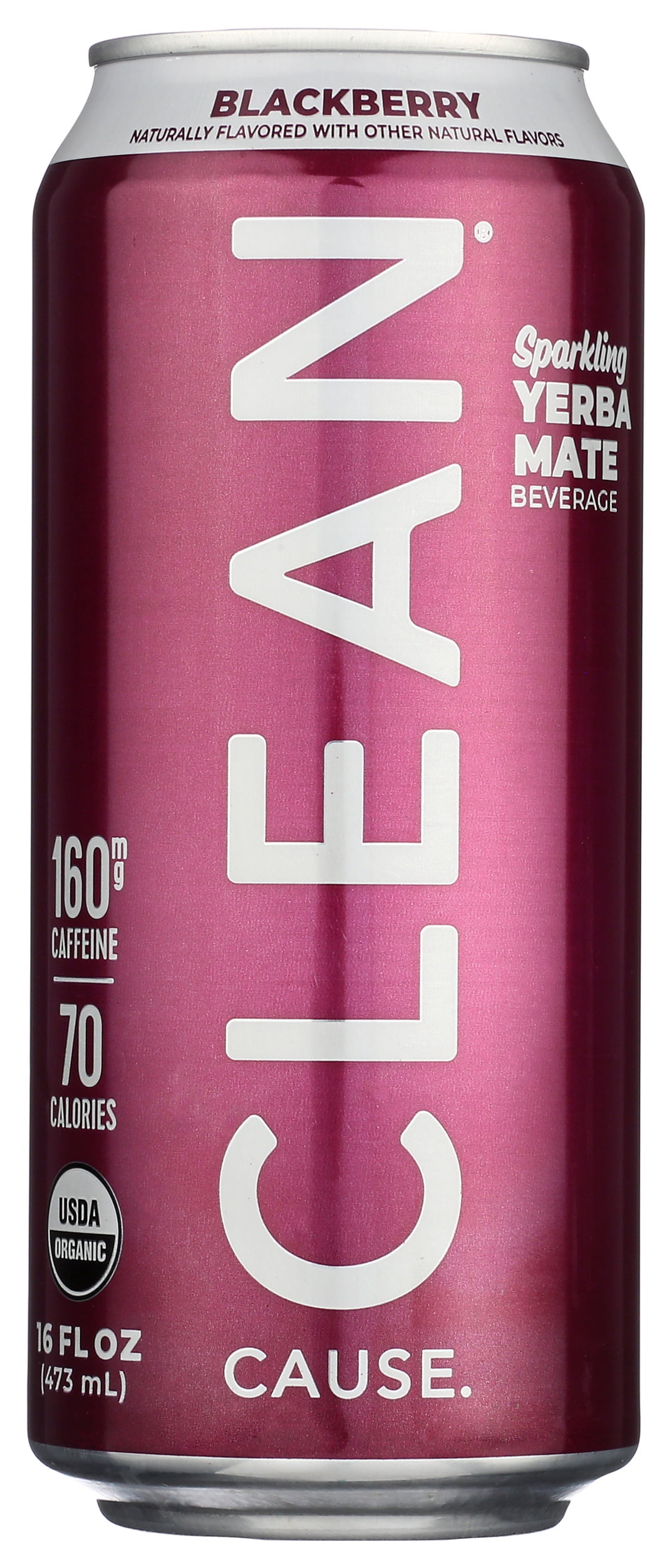 Pack of 12, Clean Cause Blackberry Organic Sparkling Yerba Mate, 16 fl ...