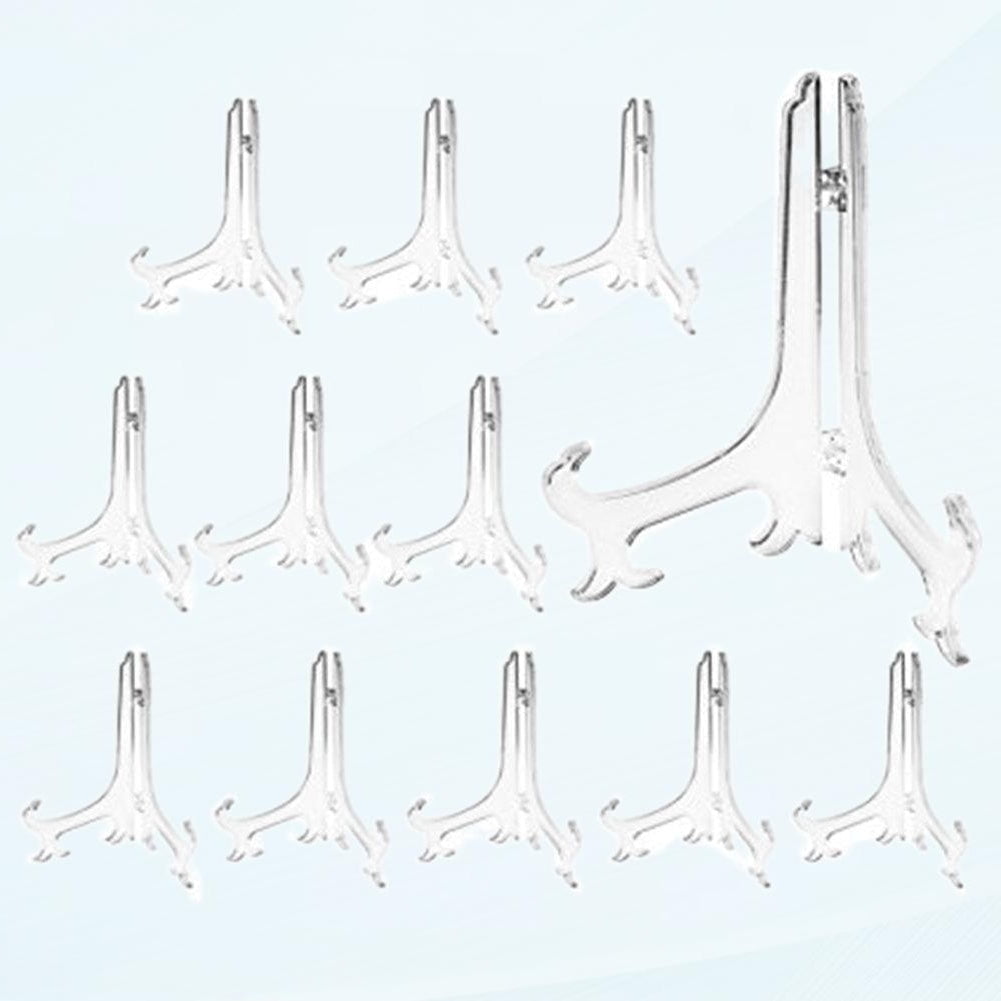 Pack of 12 Clear Plastic Easels Plate Stands to Display Plates ...