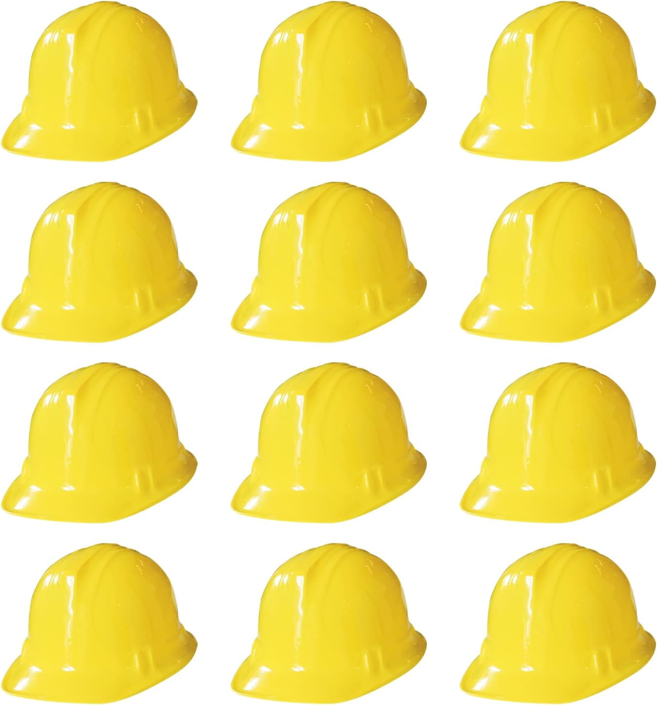 12-Pack Kids Construction Party Hats - Yellow Soft Plastic Costume Play ...