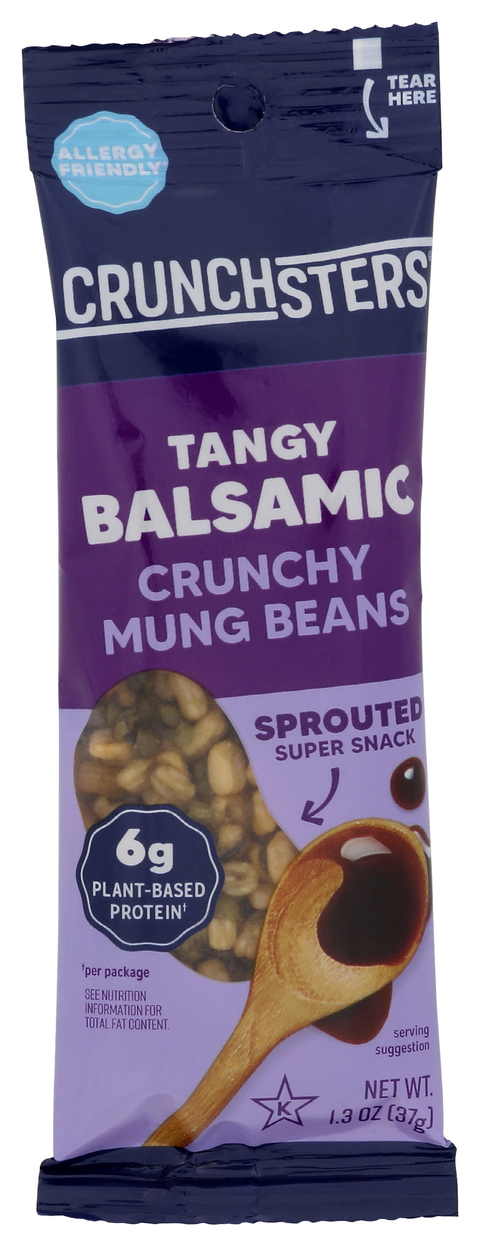 (Pack of 12), Crunchsters Sprouted Mung Beans - Tangy Balsamic, 1.3 oz ...