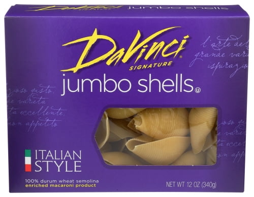 Pack of 12 DaVinci Jumbo Pasta Shells 12 oz - Walmart.com