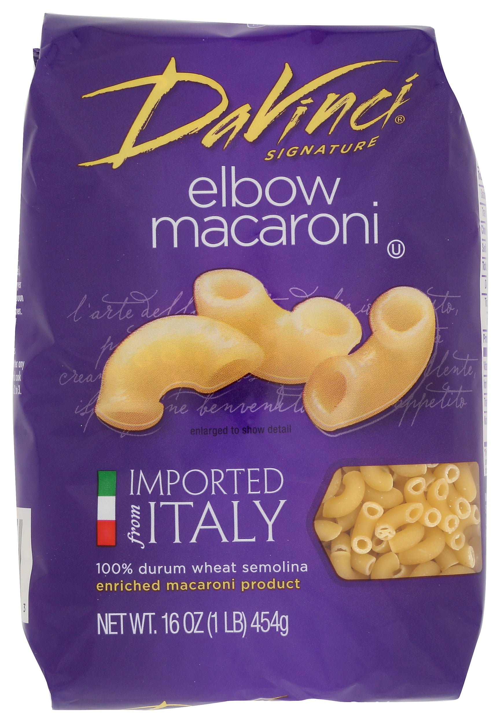 Pack of 12, DaVinci Signature Elbow Macaroni Pasta, 16 oz - Walmart.com
