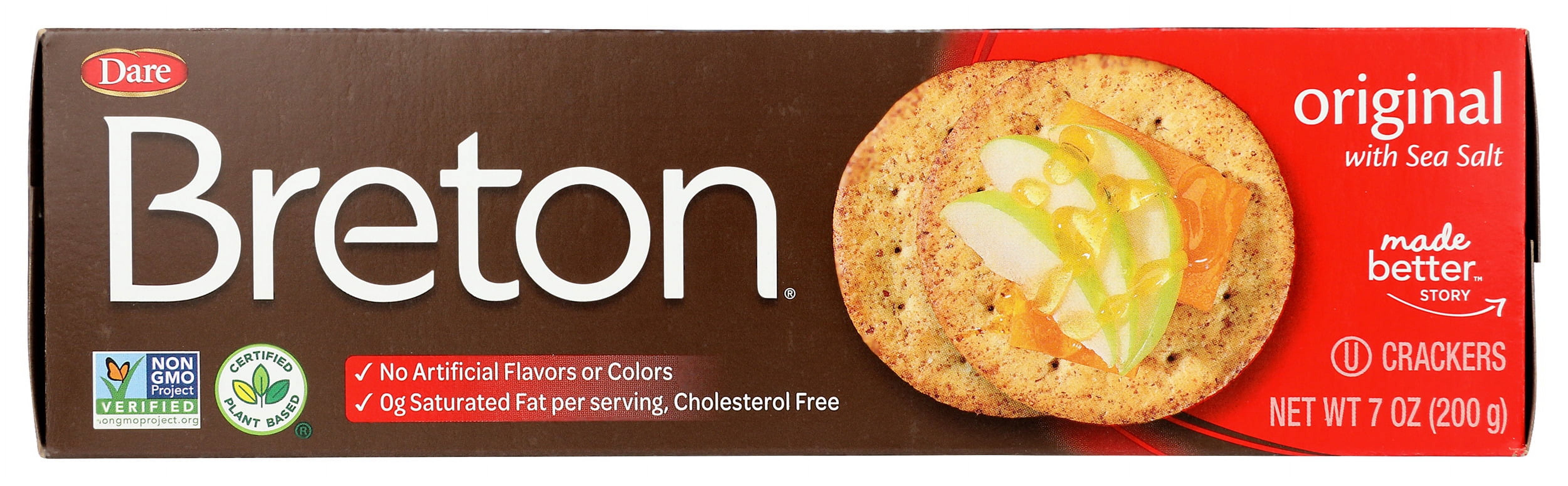 (Pack of 12), Dare Breton Original with Sea Salt Crackers, 7 oz ...
