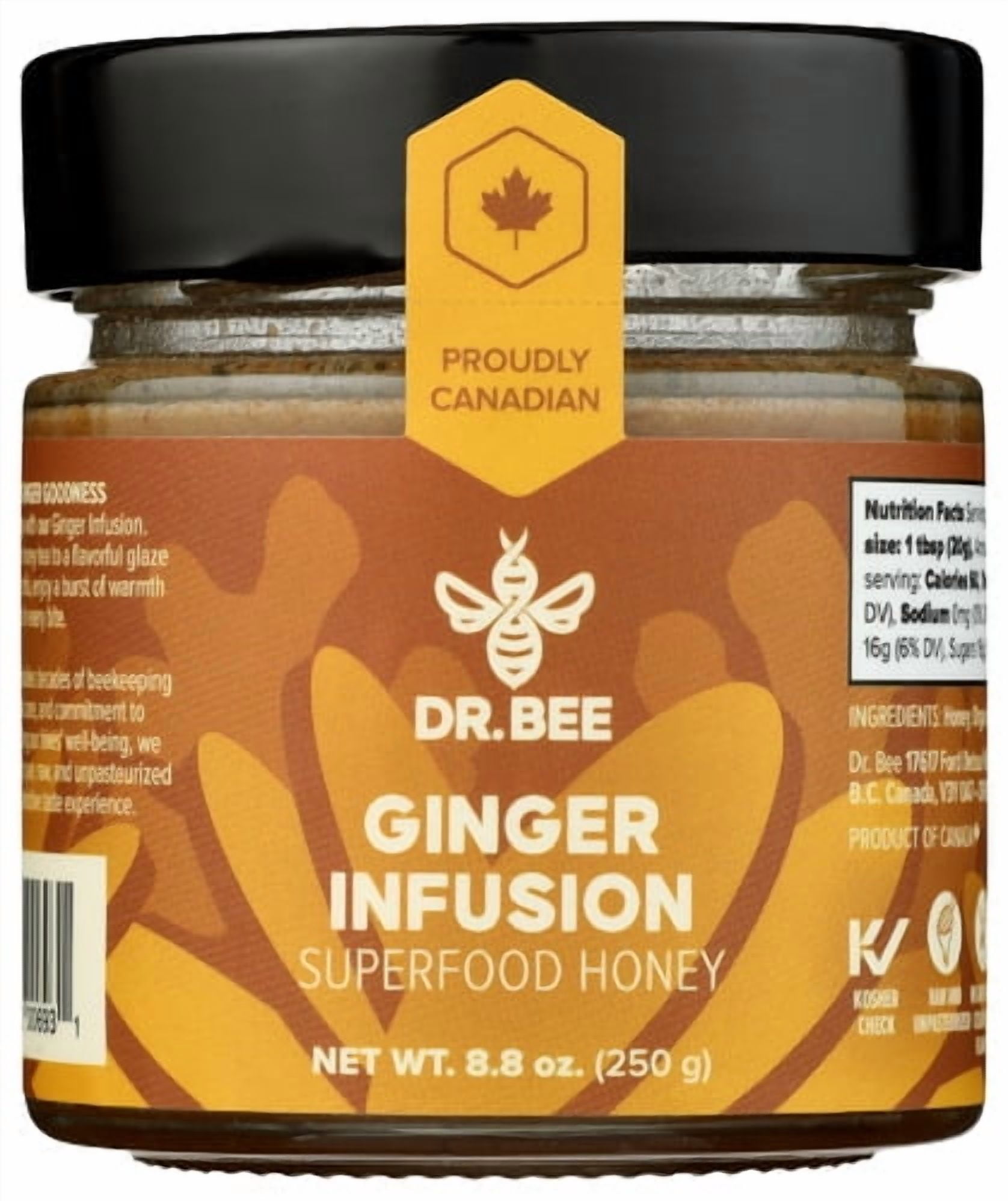 (Pack of 12) Dr. Bee Honey Ginger Infused 8.8 oz - Walmart.com