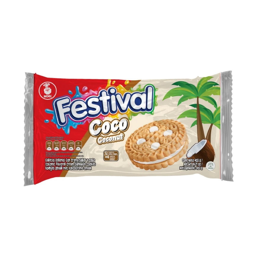 Pack of 12, Festival Coconut Cream Sandwich Cookies, 14.21 oz - Walmart.com