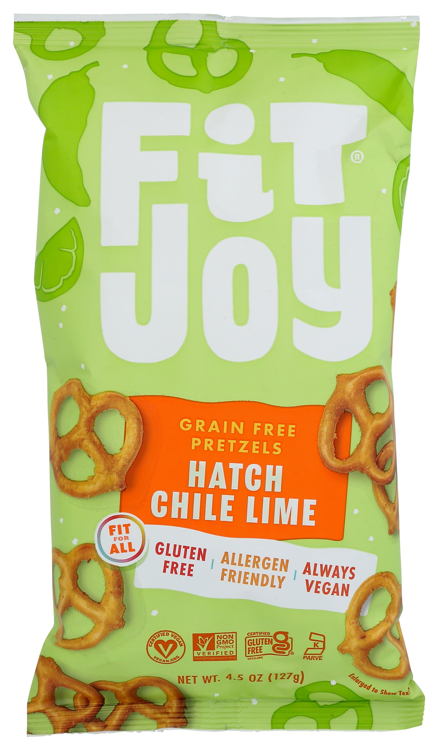 (Pack of 12), FitJoy Vegan Grain-Free Pretzel Twists, Hatch Chile Lime ...