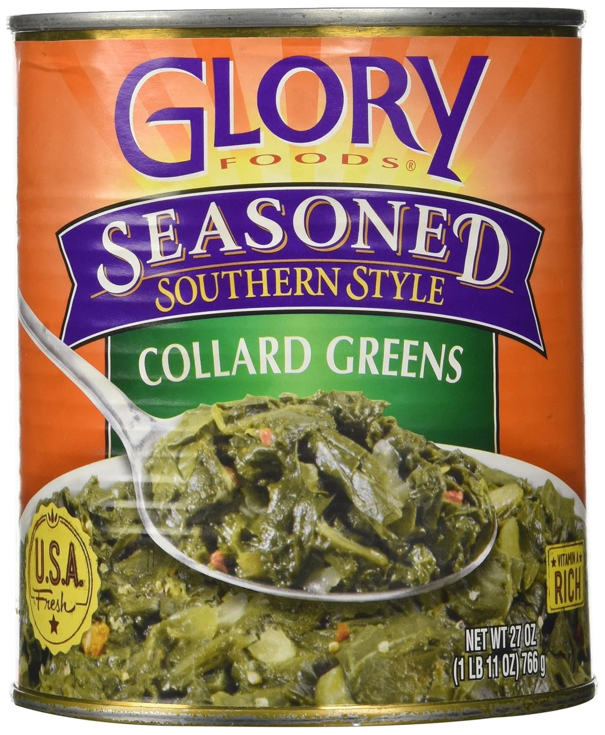 Pack of 12, Glory Foods Seasoned Collard Greens, 27 oz - Walmart.com
