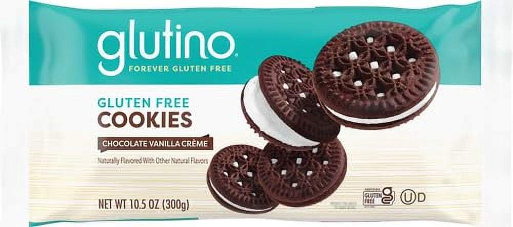 Pack of 12, Glutino Gluten Free Chocolate Vanilla Creme Cookies, 10.5 ...
