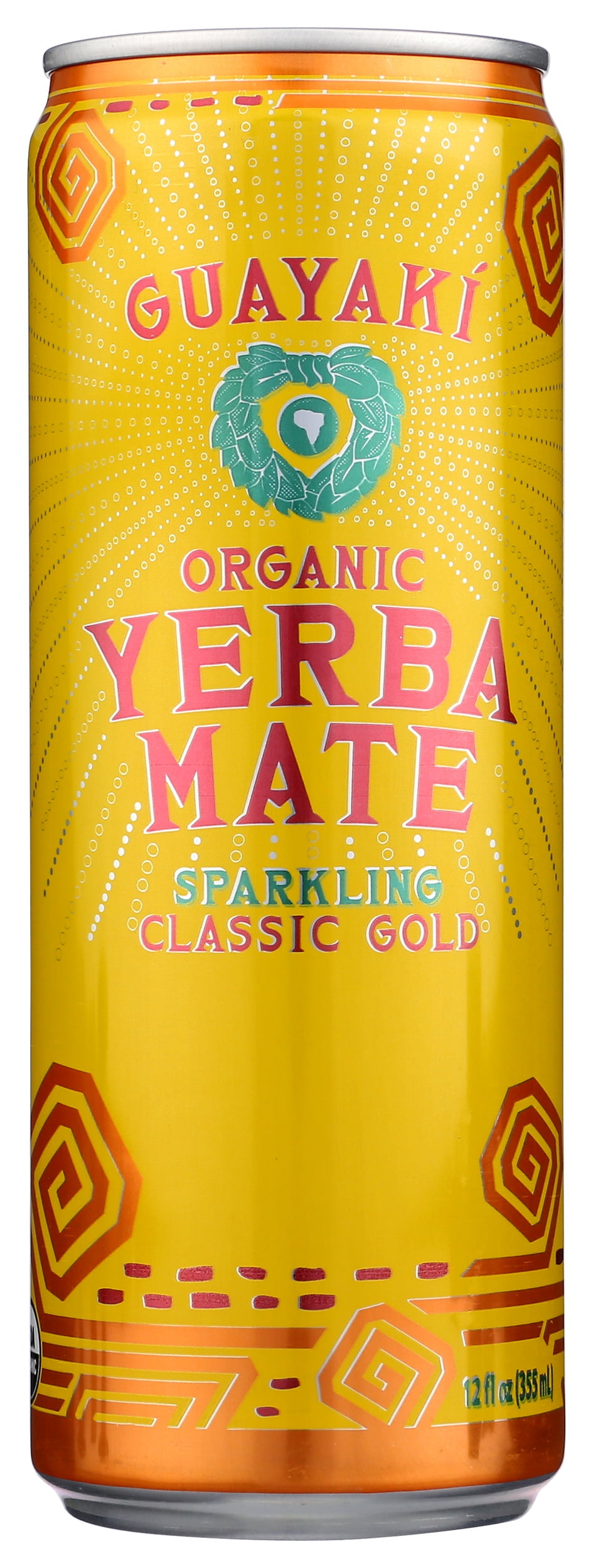 Pack of 12, Guayaki Yerba Mate Sparkling Classic Gold, 12 fl oz ...