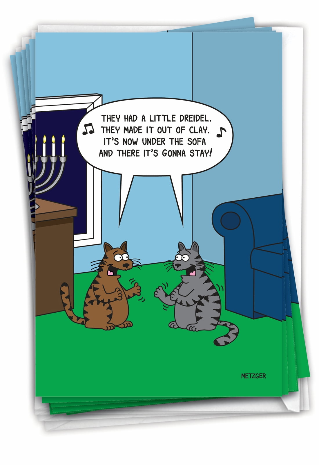 Pack of 12 Hanukkah Cards Funny (1 Design, 12 Cards) - Little Dreidel ...