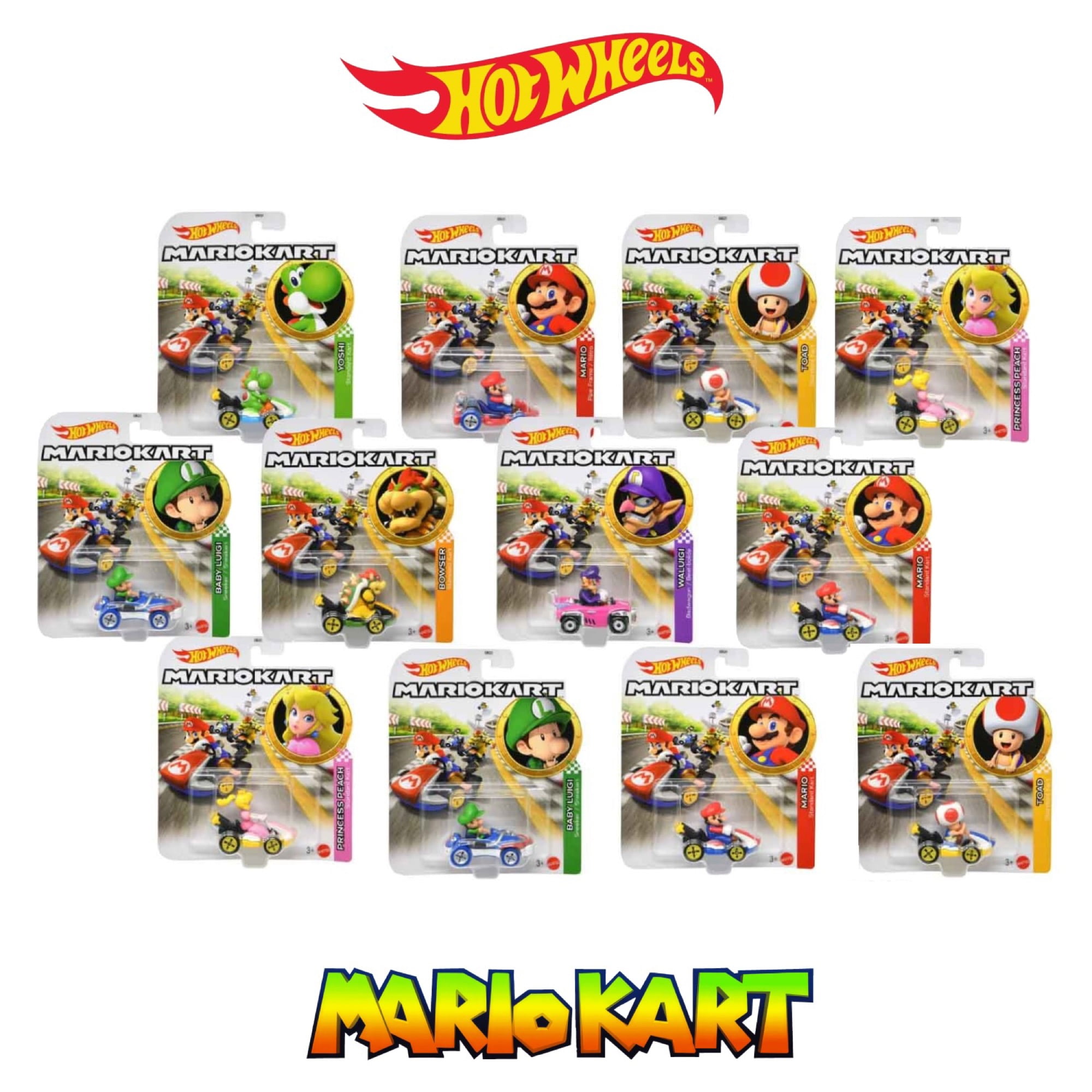Pack of 12 Hot Wheels Mario Kart 1:64 Scale Mystery Random Assortment ...